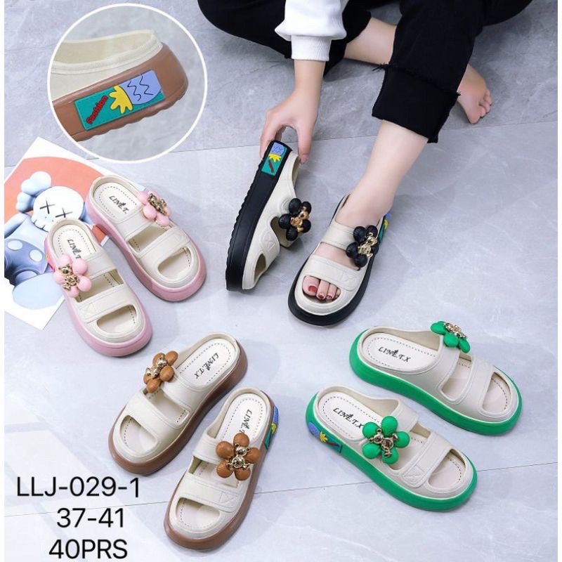 Jual sandal wedgees lintex bandua dengan varian bunga beruang dan anak ...