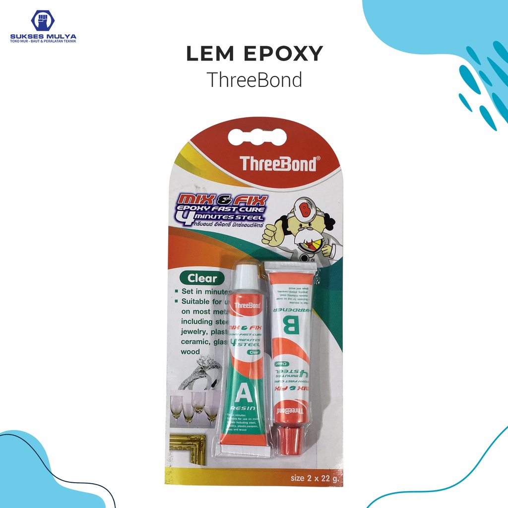 Jual Lem Epoxy besi THREEBOND Mix And Fix - Epoxy Adhesive Rapid 22g ...