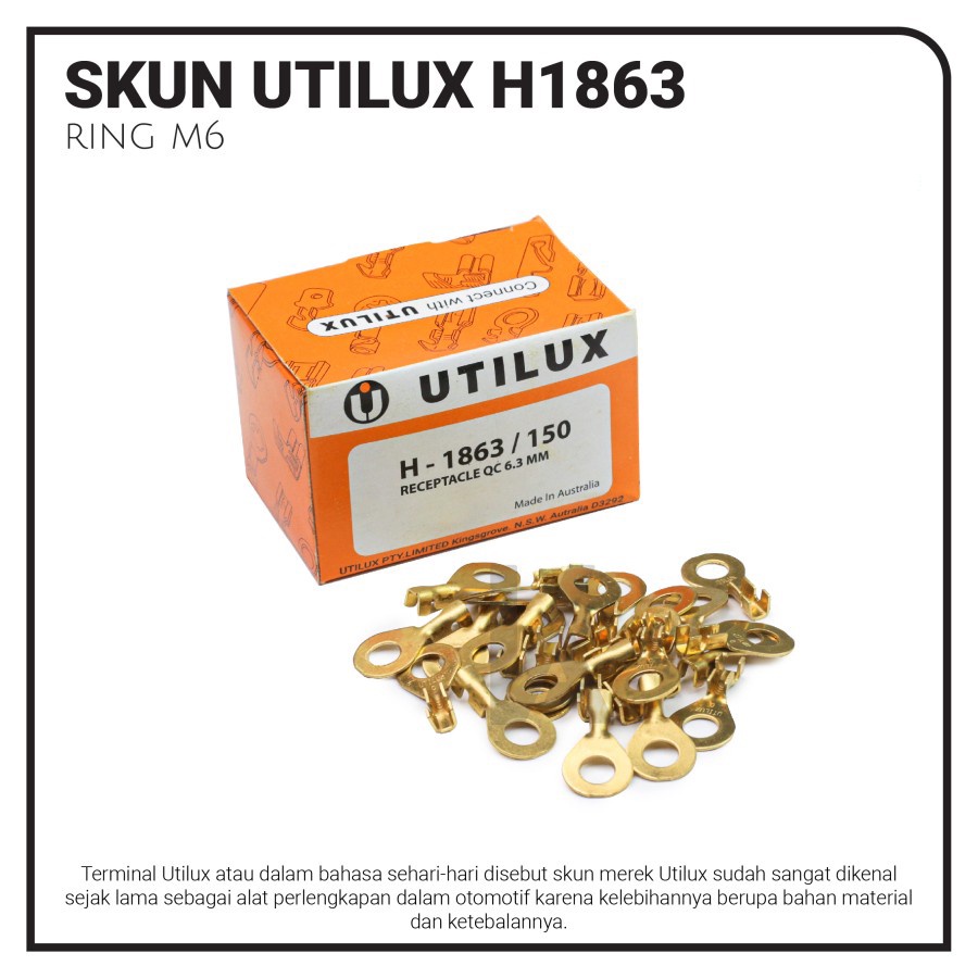 Jual Terminal Skun Utilux Ring Gepeng Baut 10 M6 Diameter 6 MM Original ...