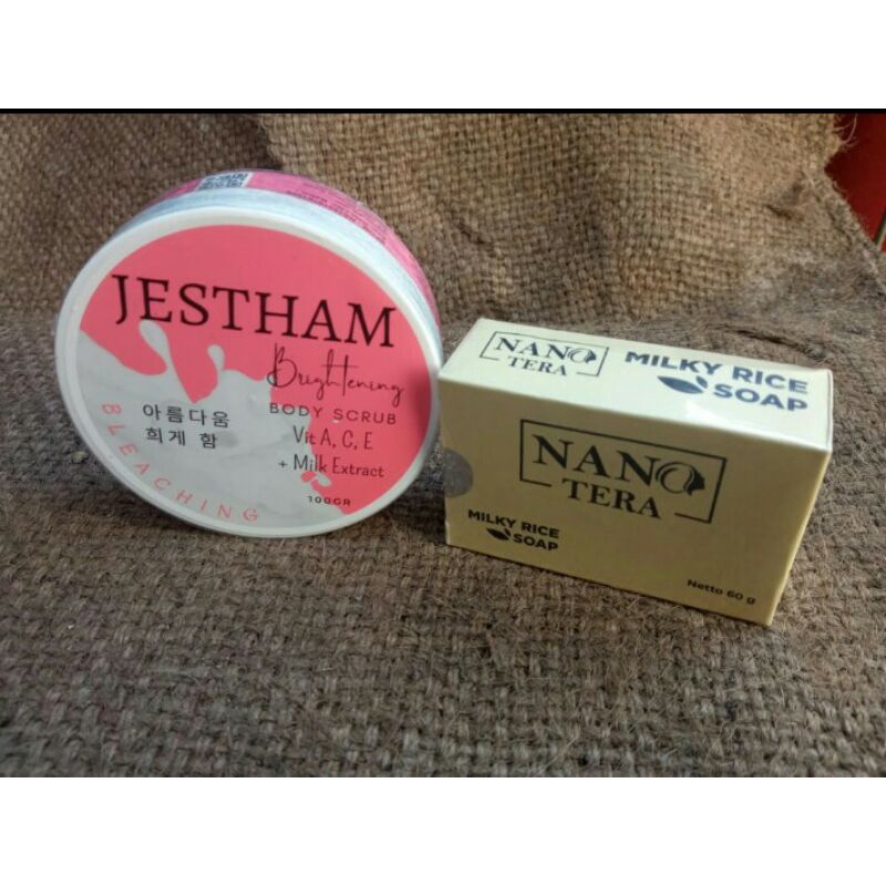 Jual Paket Bening Jestham (Bleaching Bodyscrub plus sabun Nano Tera ...