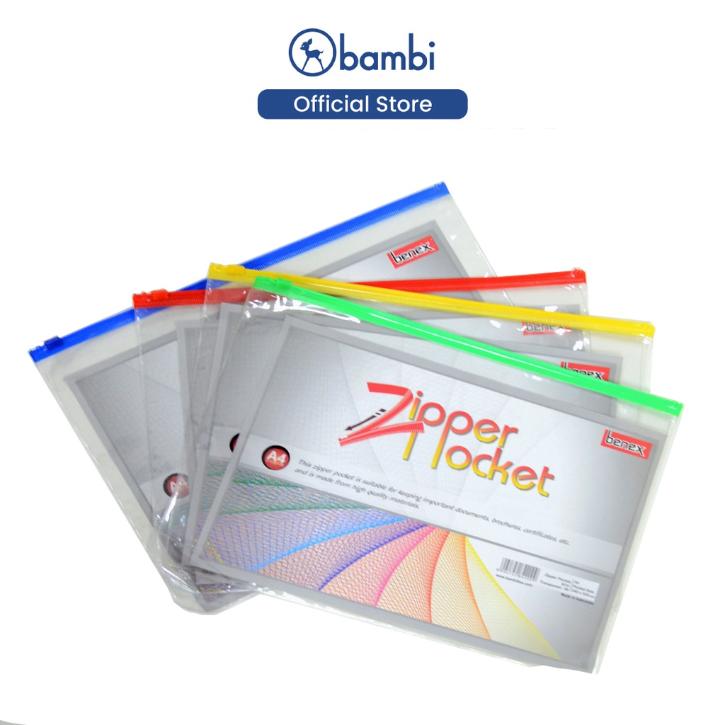 Jual Benex Organizer Map Dokumen A4 Zipper Pocket Tipe PVC Transparant ...