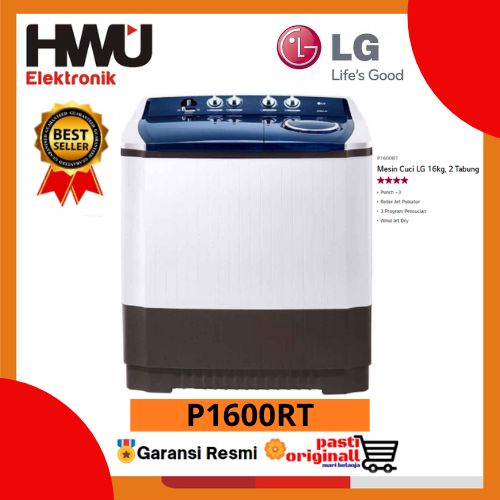 Jual LG Mesin Cuci 2 Tabung 16KG Semi Auto Washer P1600RT | Shopee ...