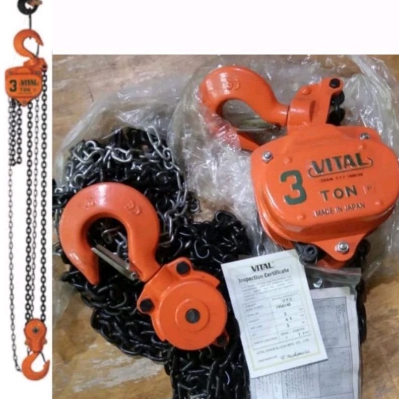 Jual VITAL CHAIN BLOCK 3 TON X 7 METER/TAKEL 3 TON X 7 METER ORIGINAL ...