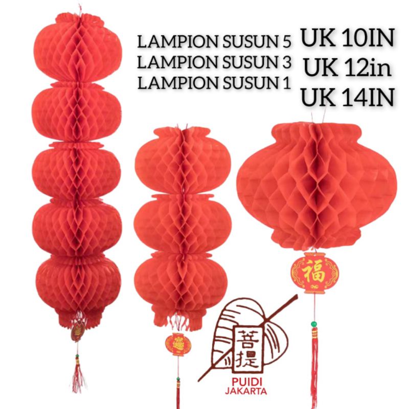 Jual Lampion 3 susun Imlek Besar | Shopee Indonesia