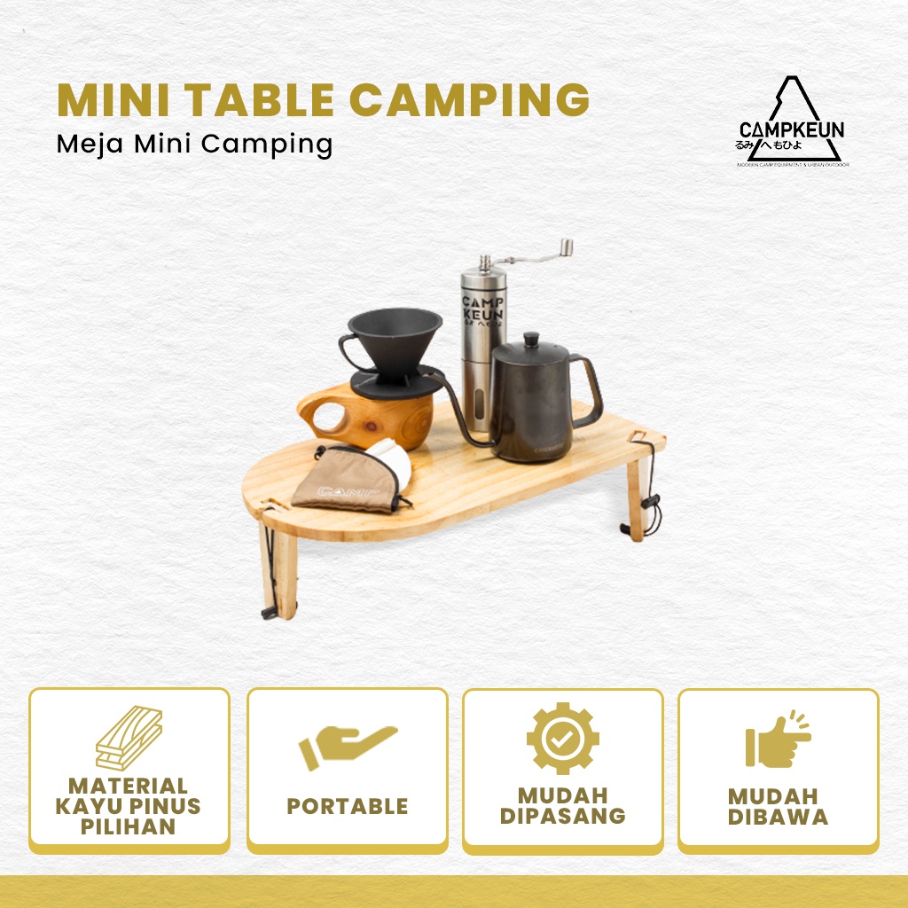 Jual CAMPKEUN Mini Table Camping - Meja Kompor Portable Outdoor Camping - Meja Kayu Kemping Mini ...