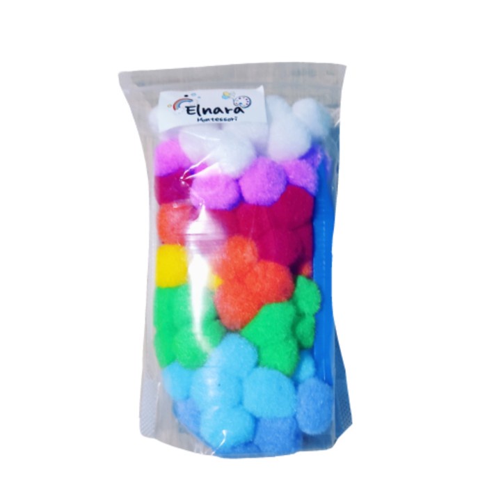 Jual PAKET POMPOM 2.5 cm DAN TWEEZER MINI - SENSORY PLAY MONTESSORI ...