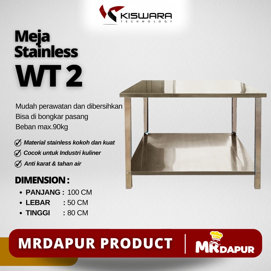 Jual Meja Stainless Steel MrDapur WT 2 MEJA dapur meja kitchen | Shopee ...
