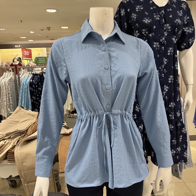 Jual Eprise blouse wanita biru muda dengan serut pinggang S-XXL ...