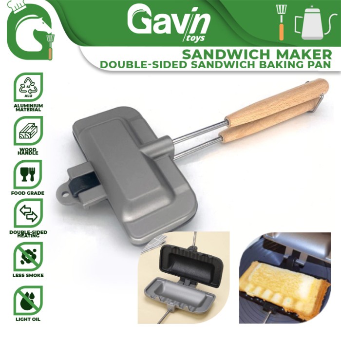 Jual Alat Pemanggang Roti Bakar Portable - Non-stick Toaster Sandwich ...