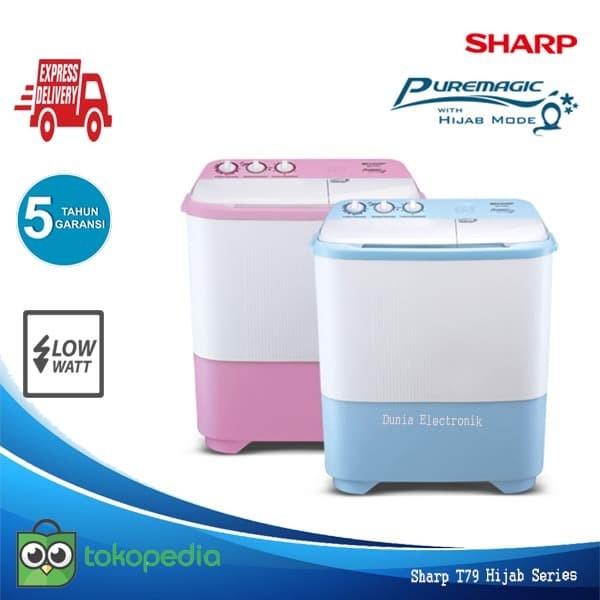 Jual MESIN CUCI 2 TABUNG SHARP HIJAB SERIES T79 CUCI DAN KERING ORIGINAL | Shopee Indonesia