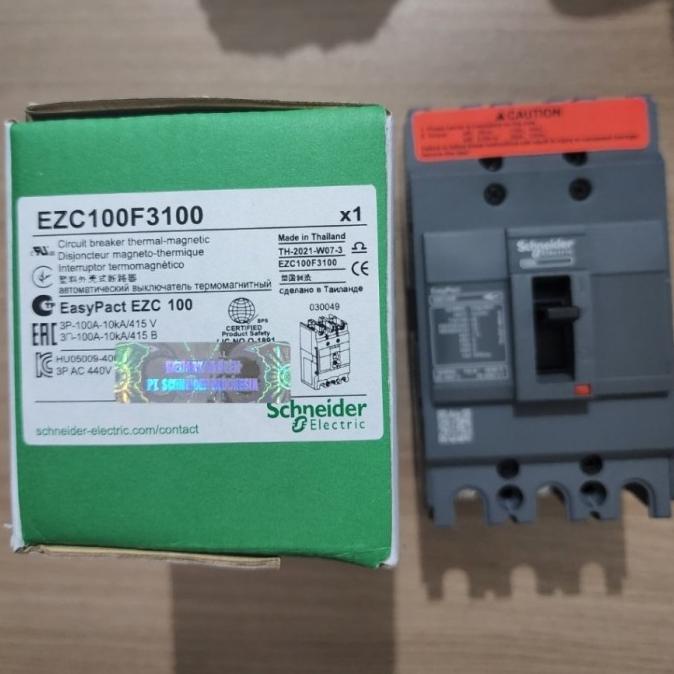 Jual MCCB EZC / Breaker EasyPact Schneider EZC100F 3P 60A, 75A, 80A, 100A Non COD | Shopee Indonesia