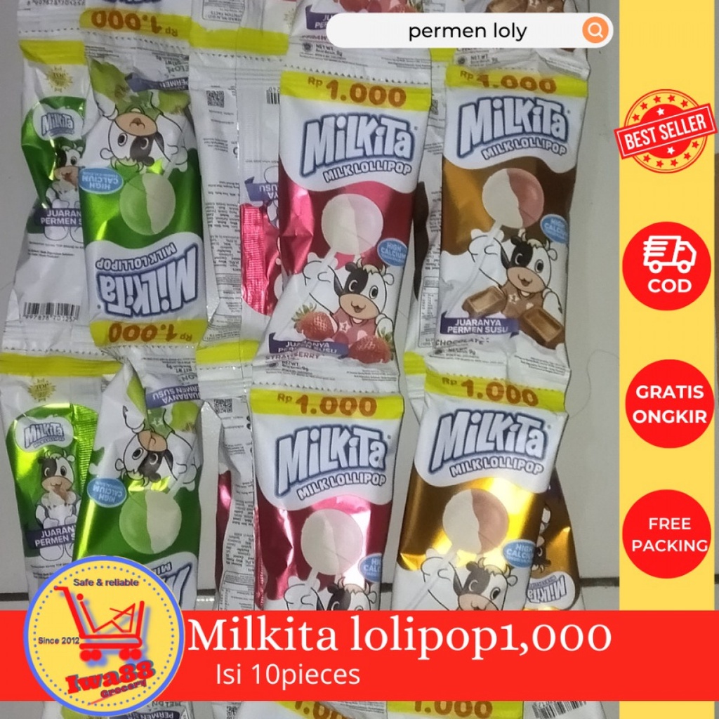 Jual Milkita permen lollipop 10 sachet 9gr all variant | Shopee Indonesia