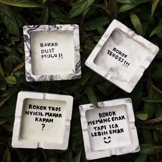 Jual asbak custom kata kata/asbak aesthetic/kadounik/kadopacar/kadocowo ...
