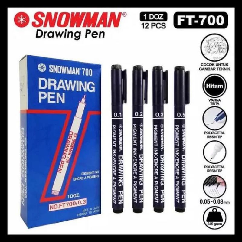 Jual PENA SNOWMAN FT 700 DRAWING PEN | Shopee Indonesia
