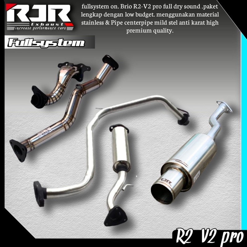 Jual Fullsystem brio RJR Exhaust Downpipe Frontpipe centerpipe muffler bolt on R2-V2 pro ...