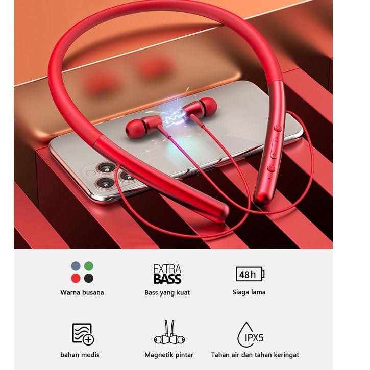 Jual Headset bluetooth nirkabel leher gantung siaga ultra-panjang ...