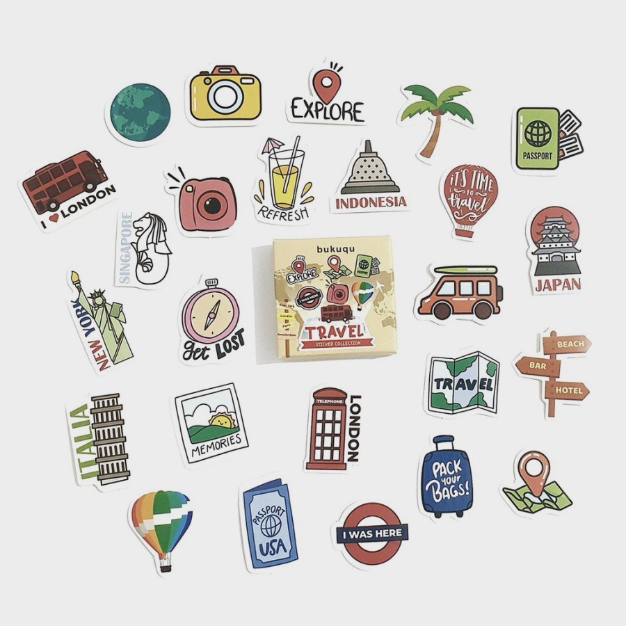 Jual Bukuqu Stiker Journal SJ016 Travel untuk Notebook, Planner, Bullet ...