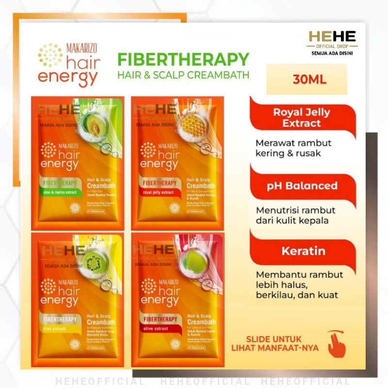 Jual MAKARIZO Hair Energy Hair & Scalp Creambath Fibertherapy 15Gr ...