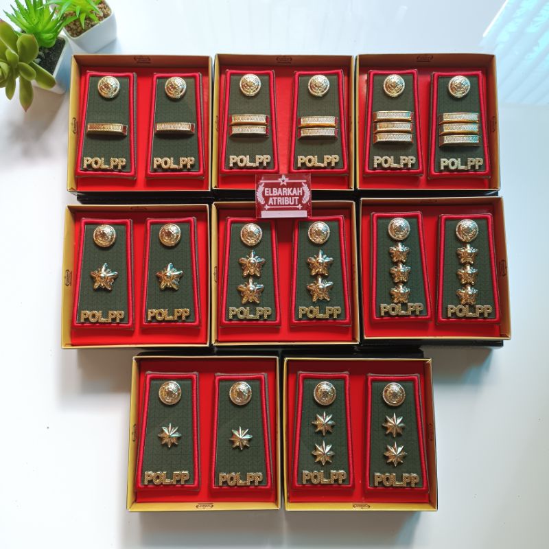 Jual PANGKAT/TANDA PANGKAT PDH SATPOL PP DASAR AKRILIK BATIK LIS MERAH ...