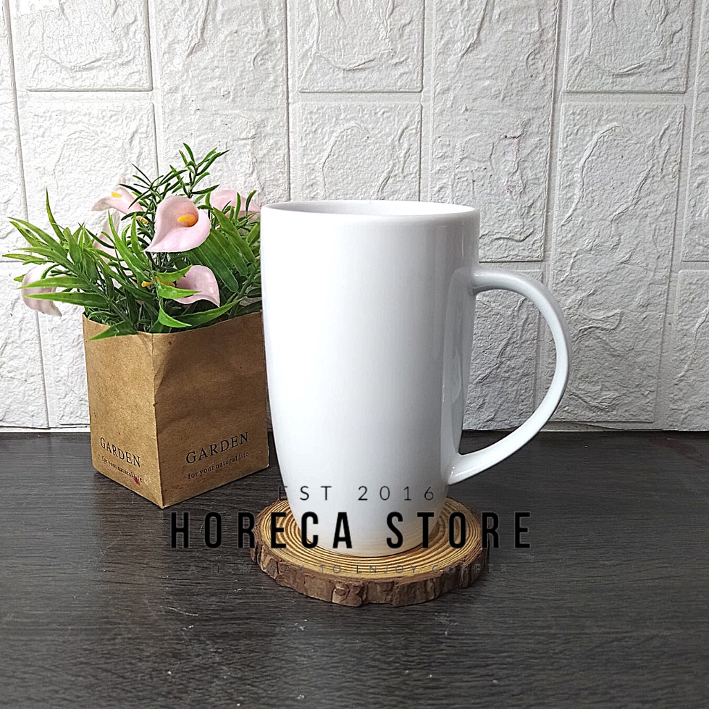 Jual Gelas Mug Minum keramik Jumbo 565 ml / Cangkir Putih Polos ...