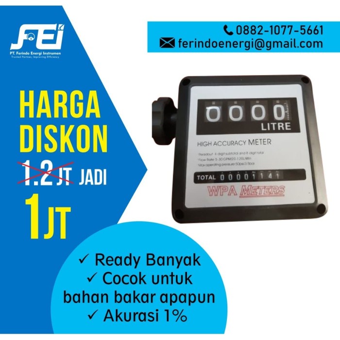Jual Pengukur Flow Meter Solar 1 Inch Akurasi 1% Bukan Fill Rite Flow ...