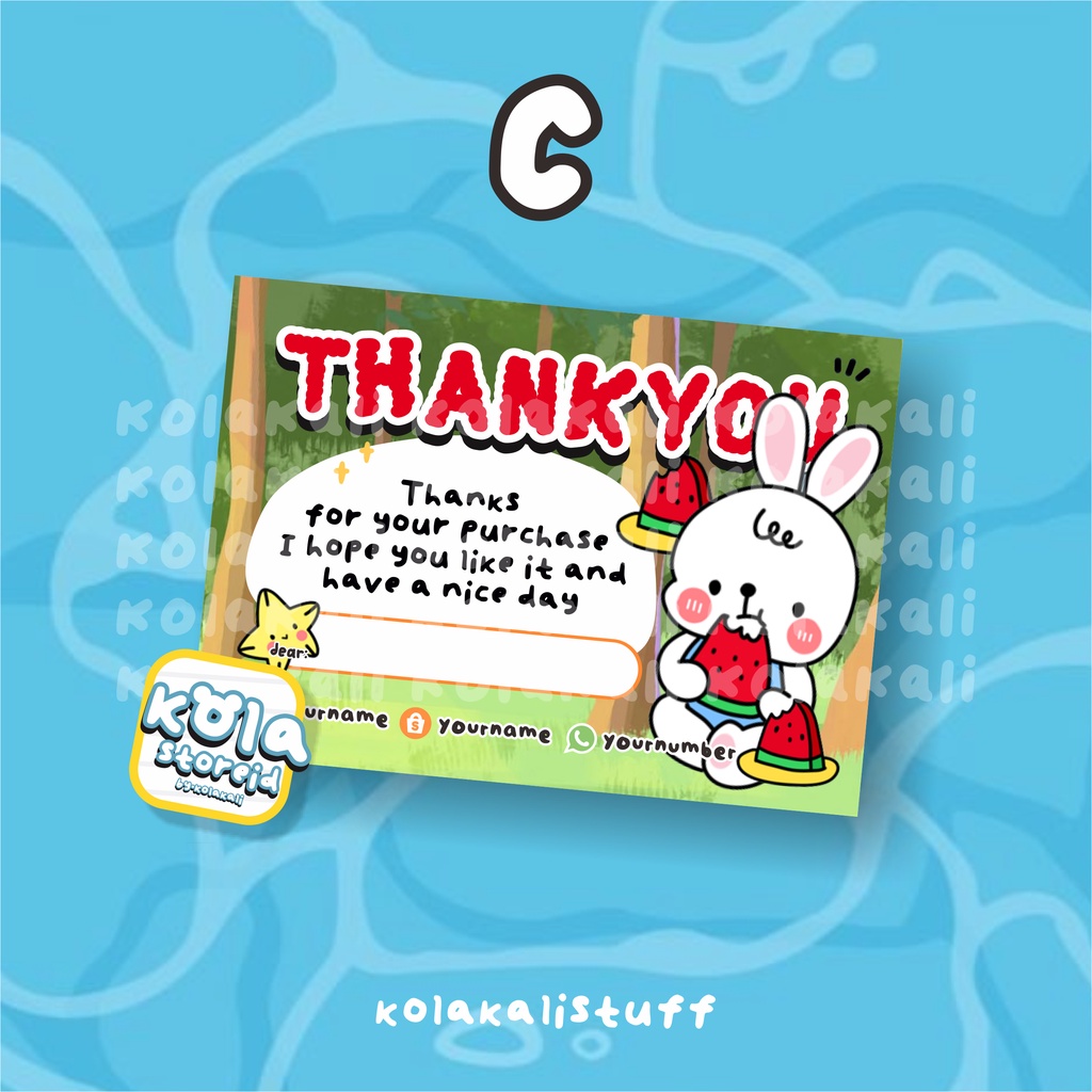 Jual THANKYOU CARD SUMMER EDITION • KARTU TERIMAKASIH • CARD AESTHETIC ...