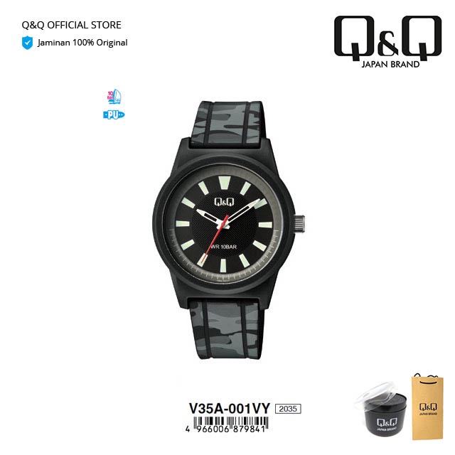 Jual Q&Q QnQ QQ Original Jam Tangan Arloji Pria Fashion Analog Rubber Karet Resin - V35 V35A ...