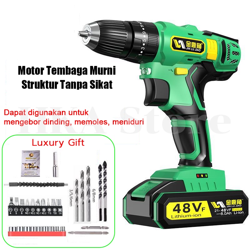 Jual Mesin bor listrik Bor tanpa kabel Torsi tinggi kecepatan variabel ...