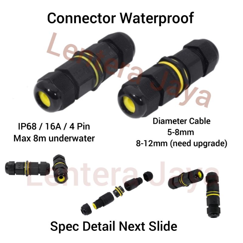 Jual Sambungan kabel waterproof tahan air - soket outdoor - IP ...
