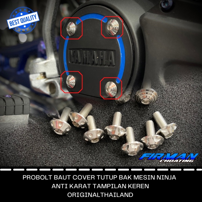 Jual Probolt tutup cover bak mesin ninja baut payung drat 10 (4pcs) | Shopee Indonesia