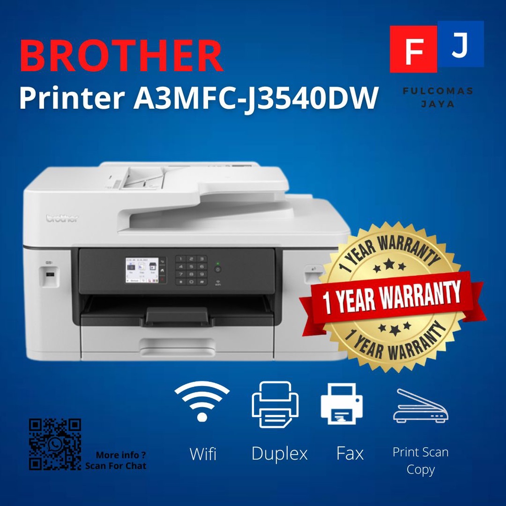 Jual Printer A3 Brother MFC-J3540DW Inkjet Print Scan Copy Fax Duplex ...