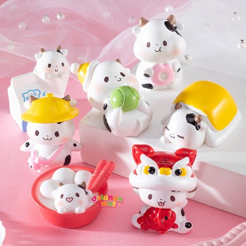 Jual Sweet Cow Sapi Lucu imut Figure Set 7 Mainan Pajangan Miniatur ...