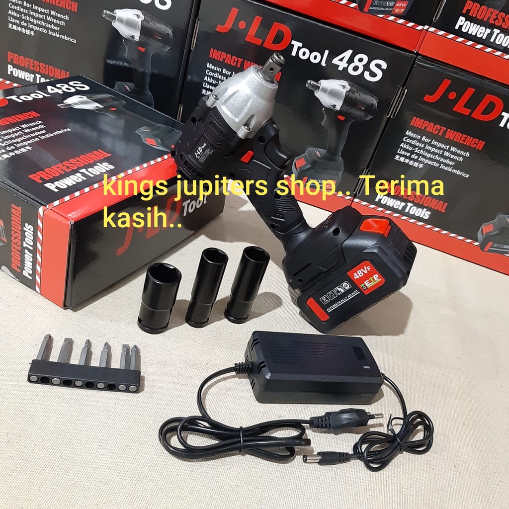 Jual 1 BATRE IMPACT WRENCH yang 650nm jv88 48s JLD cordless bor buka ...