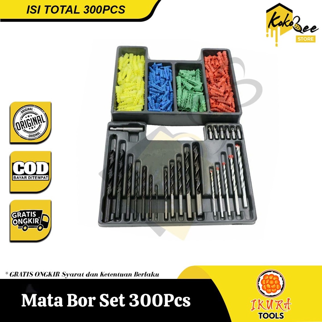 Jual Mata bor besi kayu beton mata obeng set total 300 pcs multi fungsi ...