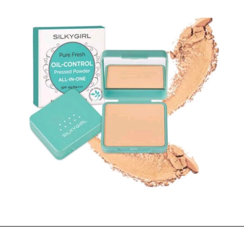 Jual SILKY GIRL PURE FRESH OIL CONTROL PRESSED POWDER 9GR | Shopee ...