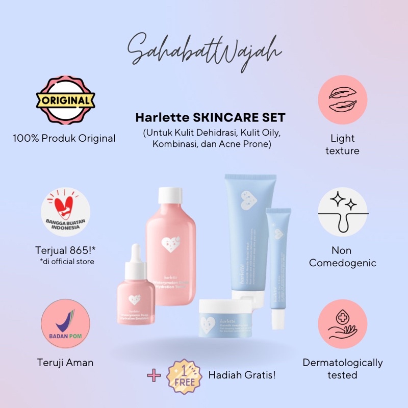 Jual Harlette Skincare Set | Untuk Pejuang Kulit Sehat (KOMPLIT BUNDLE ...