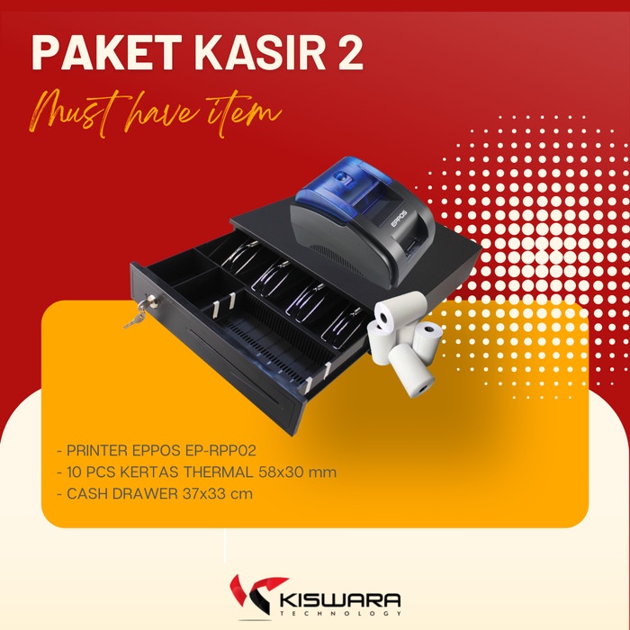 Jual Kassa Paket Alat Kasir Printer Rpp02 + Cash Drawer + 10Pc Kertas ...