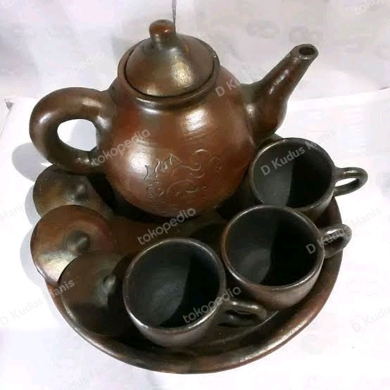 Jual Peralatan Minum Teko Teh Poci Tanah Liat Set | Shopee Indonesia
