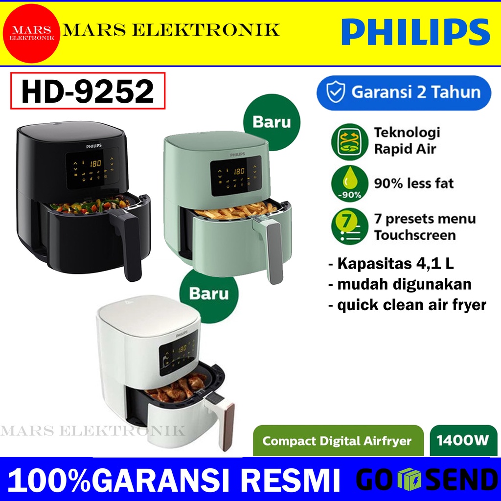 Jual AIR FRYER PHILIPS HD-9252 / HD 9252 / 4,1 LITER / DIGITAL AIR ...