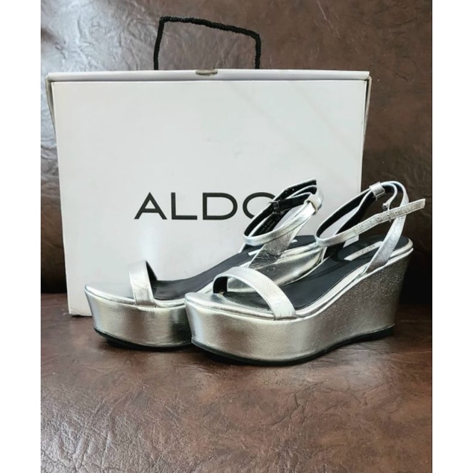 Jual sepatu wedges wanita silver merk ALDO (Preloved) | Shopee Indonesia