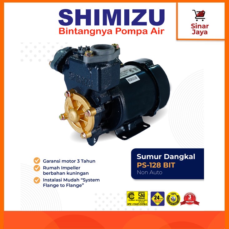 Jual SHIMIZU PS-128 BIT Pompa Air Sumur Dangkal 125 Watt (Non Otomatis) | Shopee Indonesia