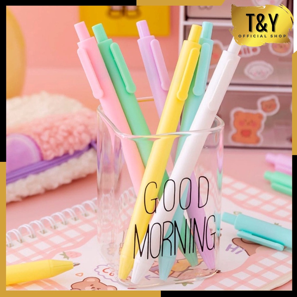 Jual T&Y Pena Cetekan Macaroon Pulpen Warna Pastel Alat Tulis Sekolah ...