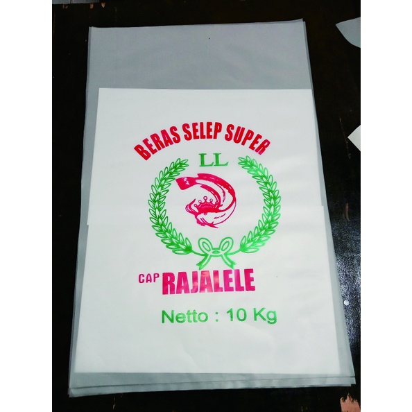 Jual PLASTIK BERAS 10 KG ISI 100 LEMBAR PLASTIK BERAS DUA LELE PLASTIK ...
