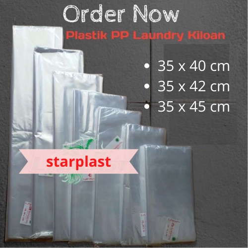 Jual Plastik Kantong Besar Laundry PP Bening 40x60 50x75 60x100 Plastik Loundry | Shopee Indonesia