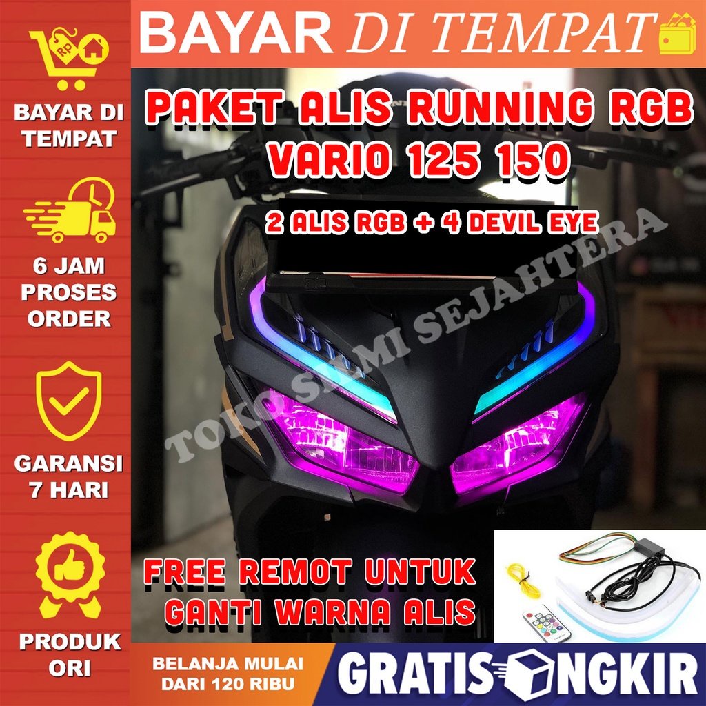 Jual LAMPU LED ALIS RUNNING RGB VARIO 125 DAN 150 TIDAK BERBINTIK HARGA ...
