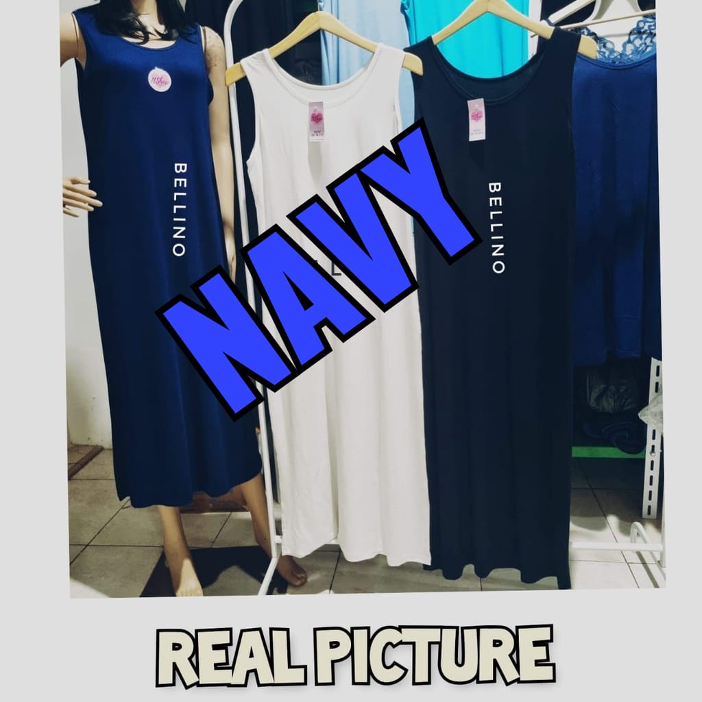Jual Singlet Terusan Wanita Longdress Panjang Muat Besar XXL Inner Kaos ...