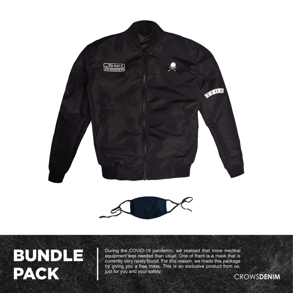 Jual Jaket Bomber TFOA Black Series | Shopee Indonesia