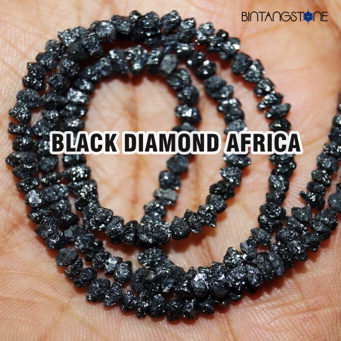 Jual Manik Berlian Hitam Asli Africa Bolong Berlubang Rough Black ...