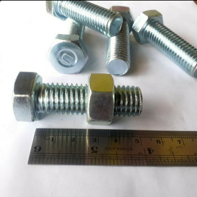 Jual BAUT MUR PUTIH M16X50.BMP M16X50 KUNCI 24 | Shopee Indonesia