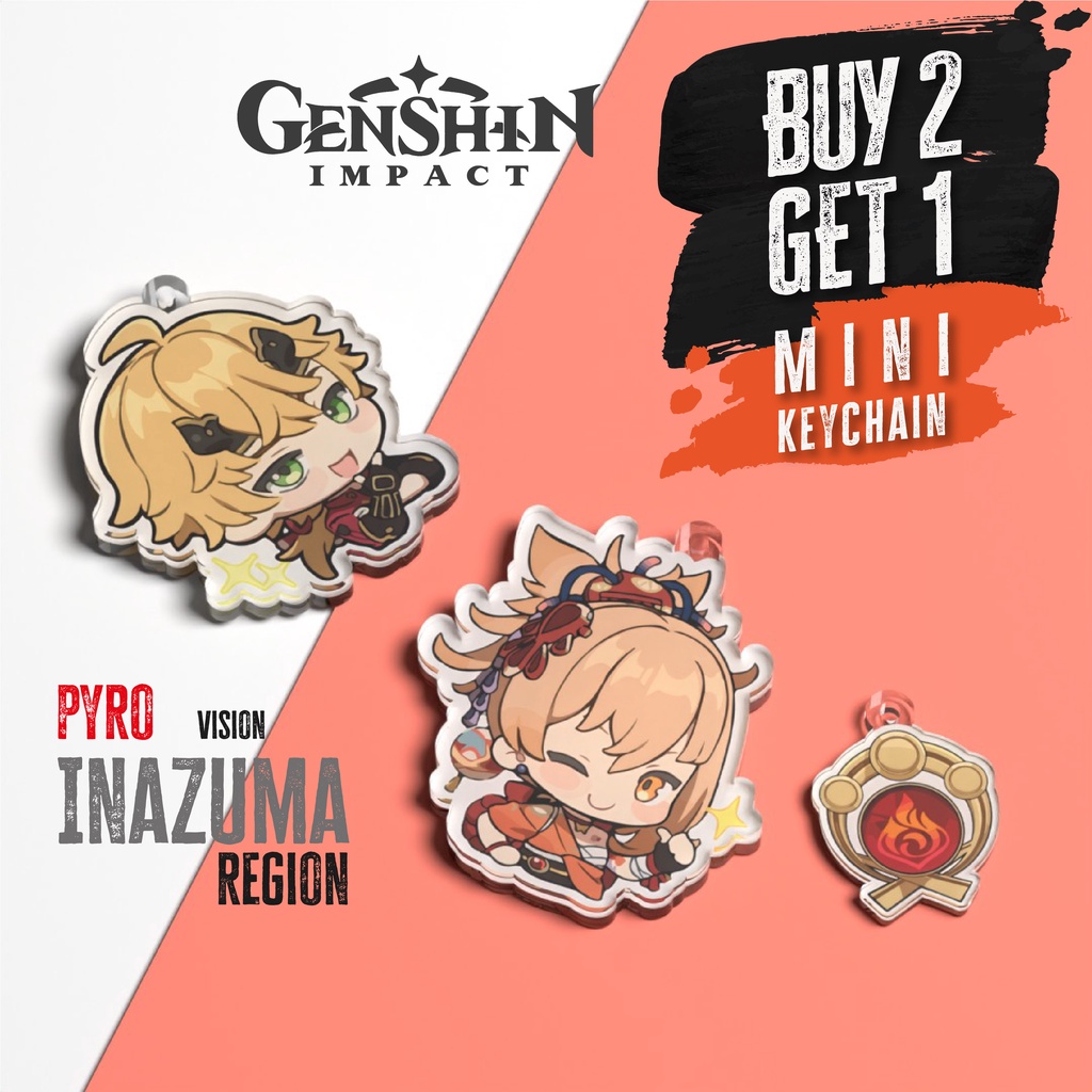 Jual BURJOIS Keychain Genshin Impact Chara Pyro | INAZUMA | Yoimiya ...